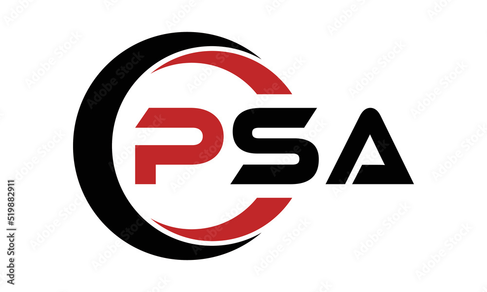 PSA swoosh three letter logo design vector template | monogram logo ...