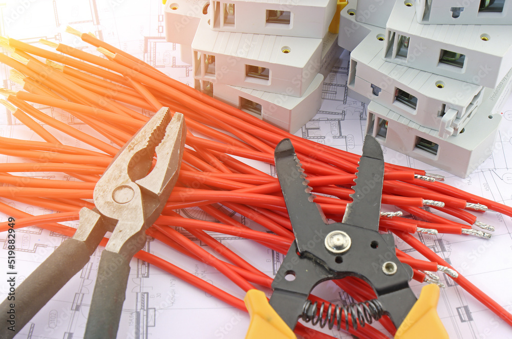 Electrical tools and materials for the installation of an electrical ...