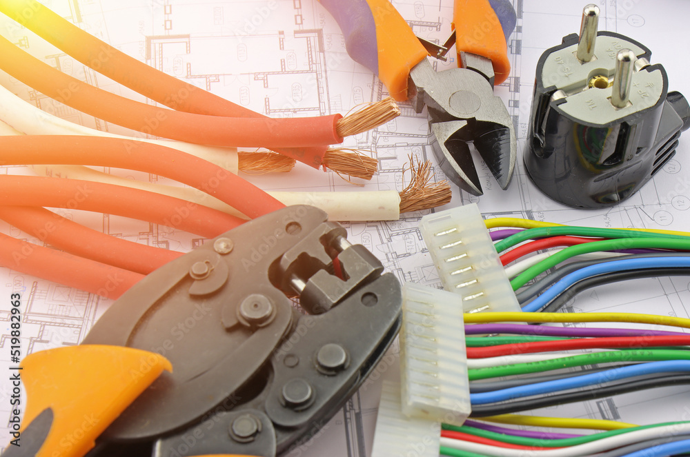 Electrical tools and materials for the installation of an electrical ...