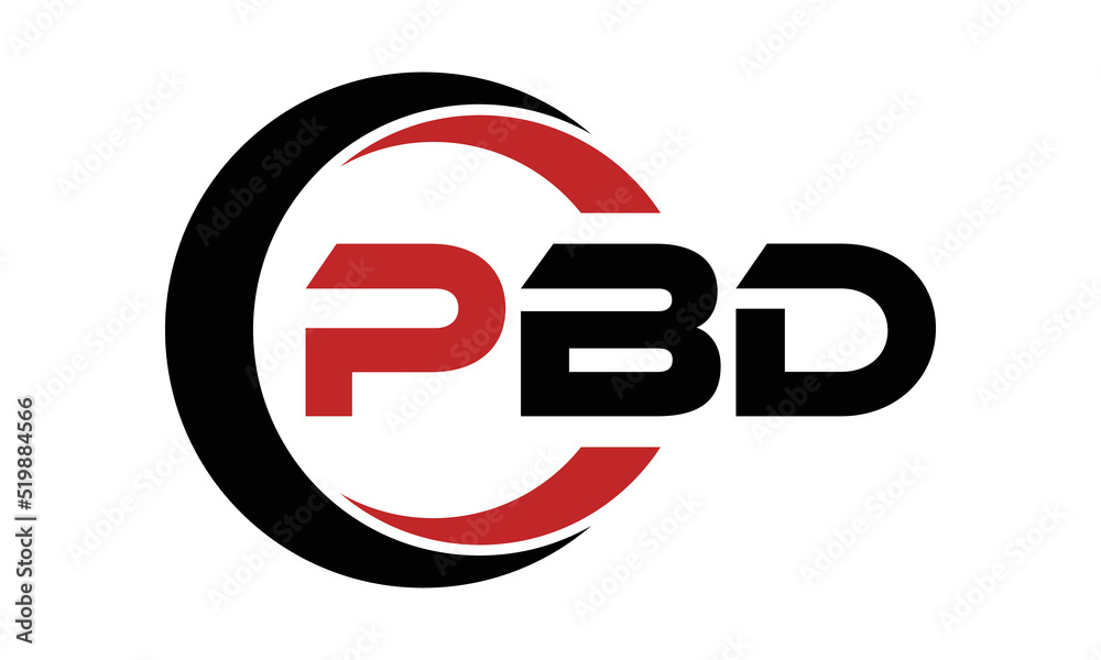 PBD swoosh three letter logo design vector template | monogram logo ...