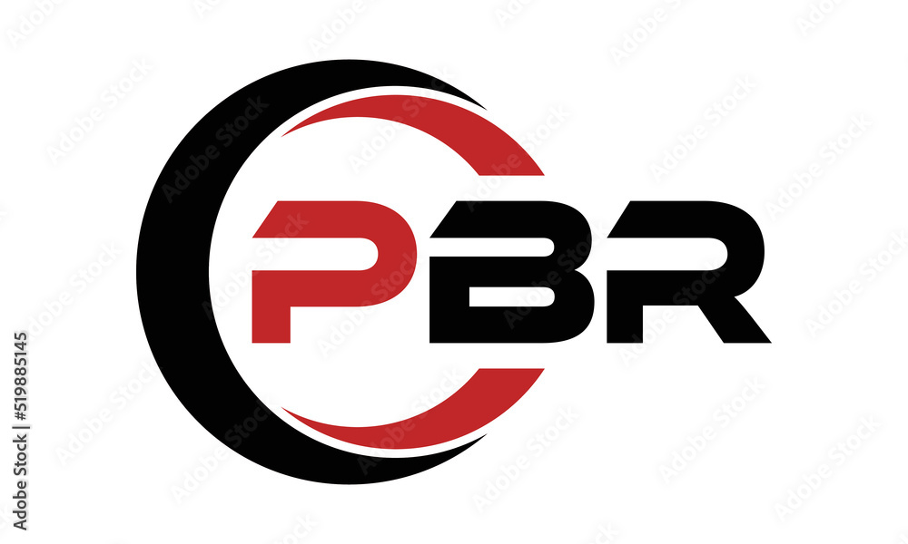 PBR swoosh three letter logo design vector template | monogram logo ...