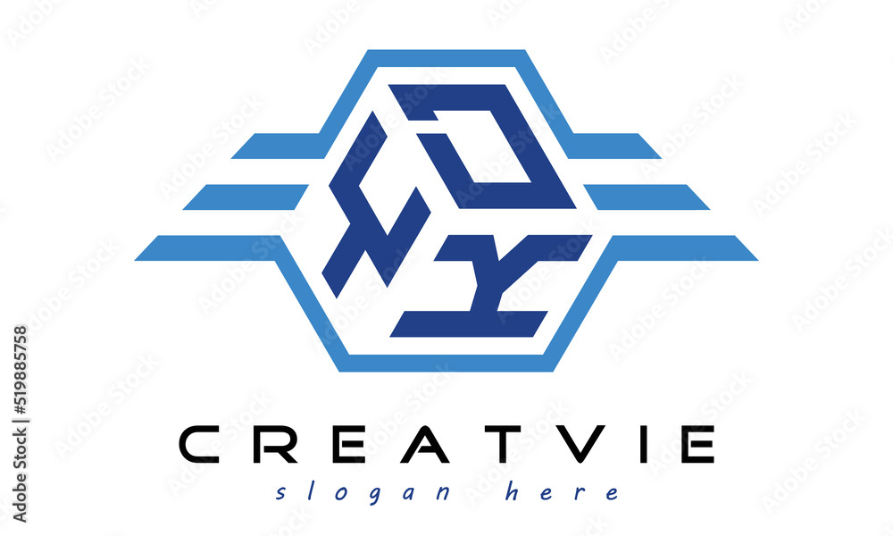 YDK three letter geometrical wings logo design vector template ...