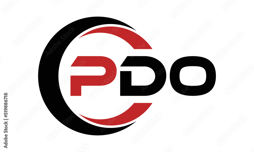 PDO swoosh three letter logo design vector template | monogram logo ...