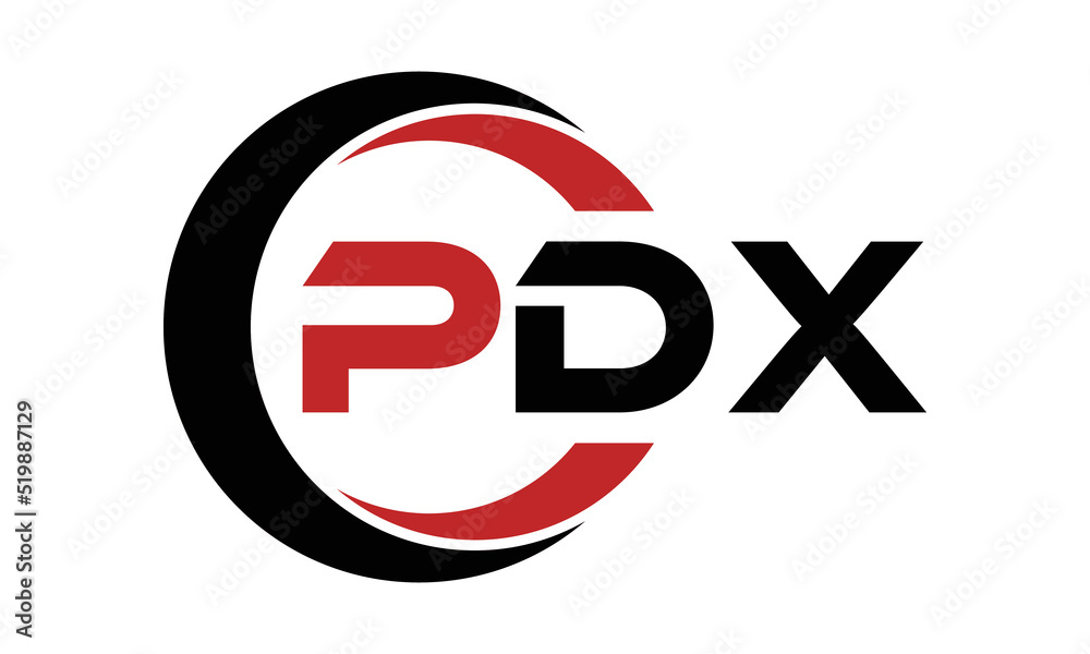 Vetor de PDX swoosh three letter logo design vector template | monogram ...