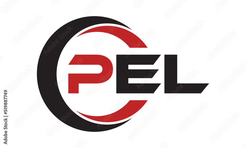 PEL swoosh three letter logo design vector template | monogram logo ...