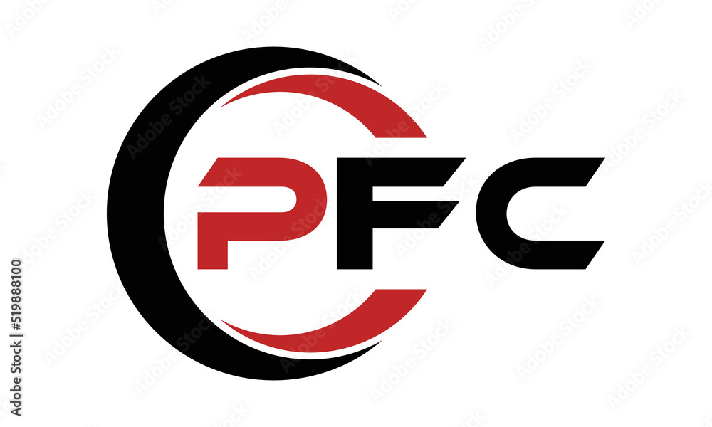PFC swoosh three letter logo design vector template | monogram logo ...