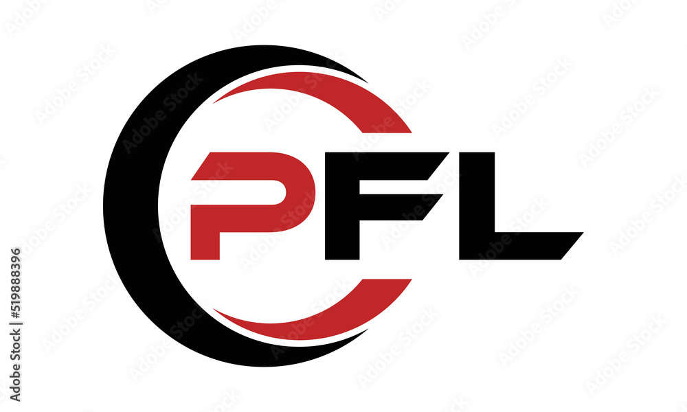 PFL swoosh three letter logo design vector template | monogram logo ...