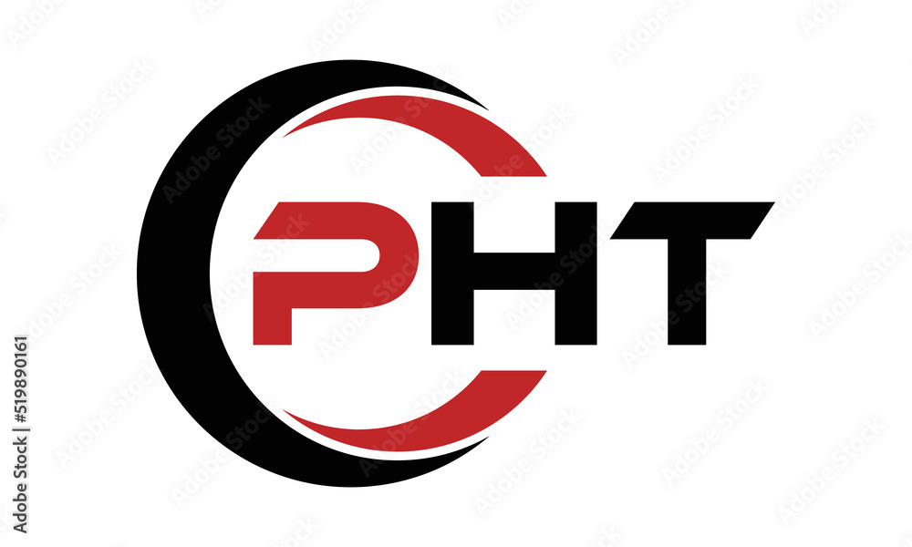 PHT swoosh three letter logo design vector template | monogram logo ...