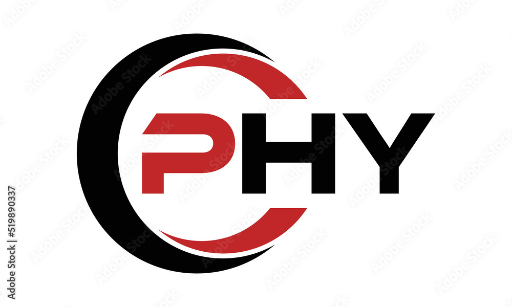 PHY swoosh three letter logo design vector template | monogram logo ...