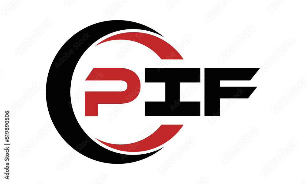 PIF swoosh three letter logo design vector template | monogram logo ...