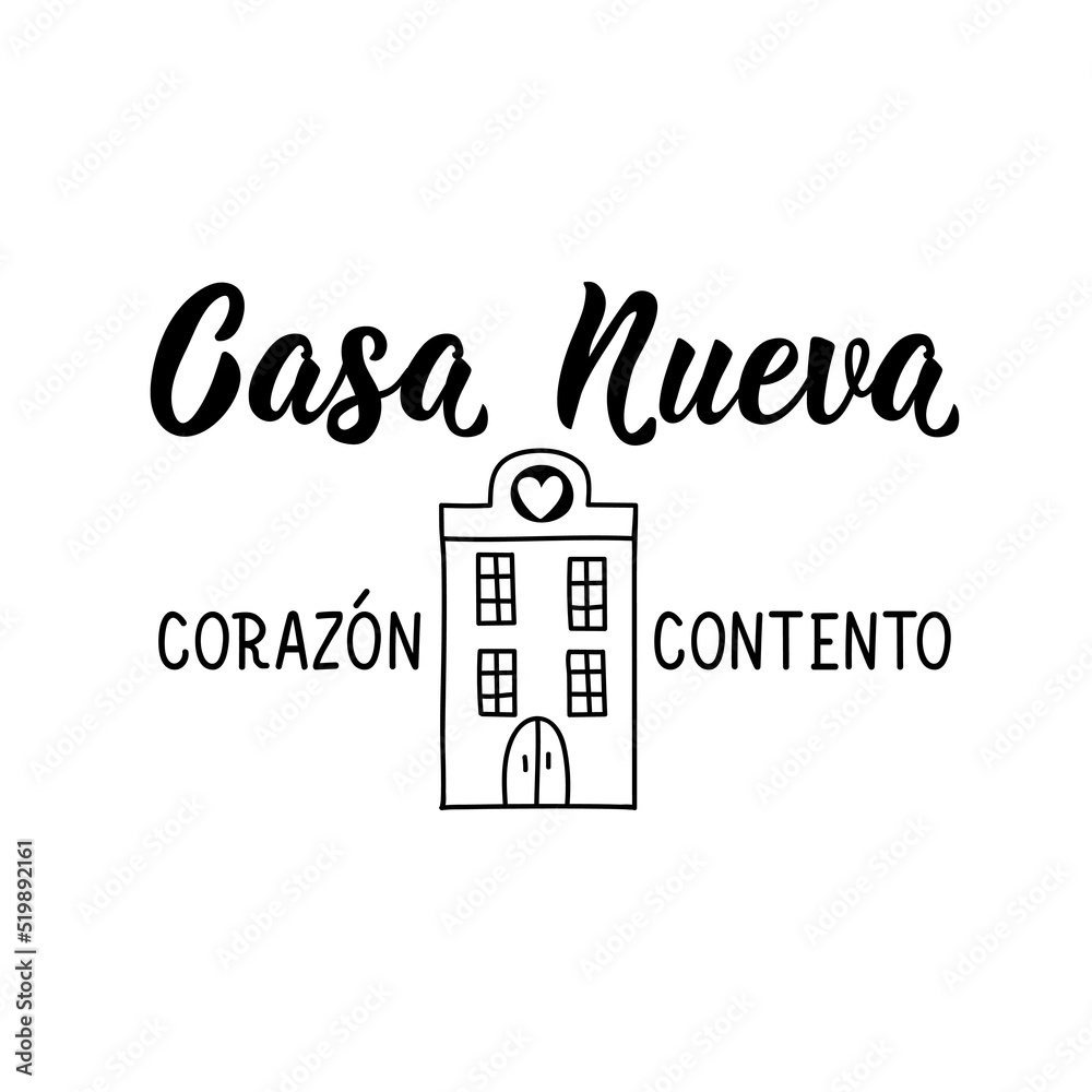 Casa Nueva corazon contento. Lettering. Translation from Spanish - New ...