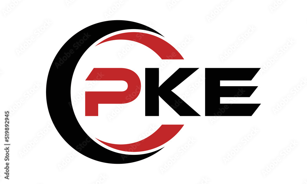 PKE swoosh three letter logo design vector template | monogram logo ...