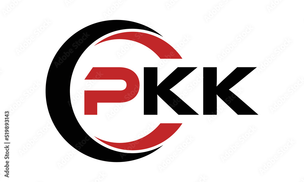PKK swoosh three letter logo design vector template | monogram logo ...