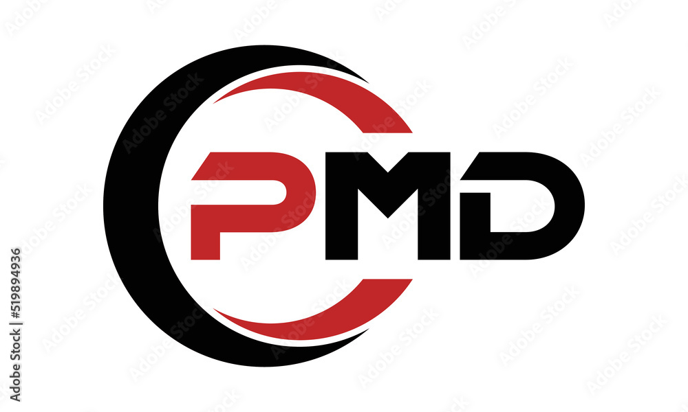 PMD swoosh three letter logo design vector template | monogram logo ...