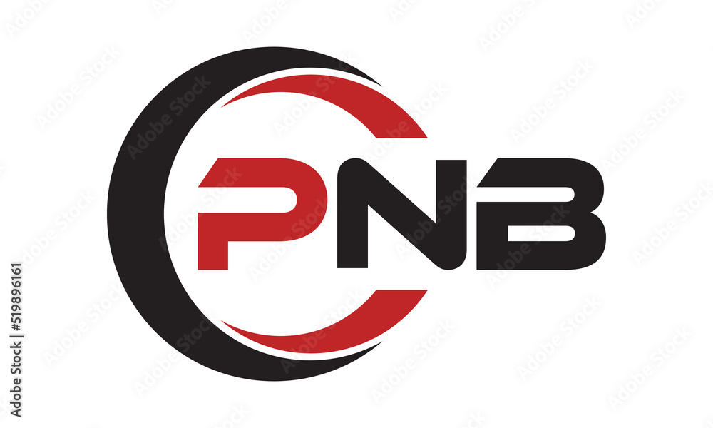 PNB swoosh three letter logo design vector template | monogram logo ...