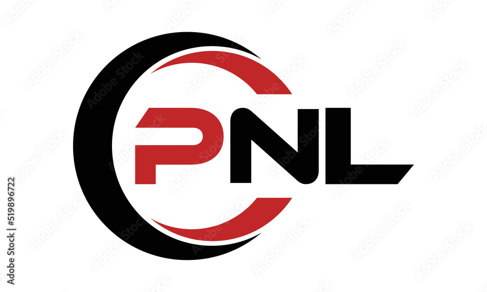 PNL swoosh three letter logo design vector template | monogram logo ...