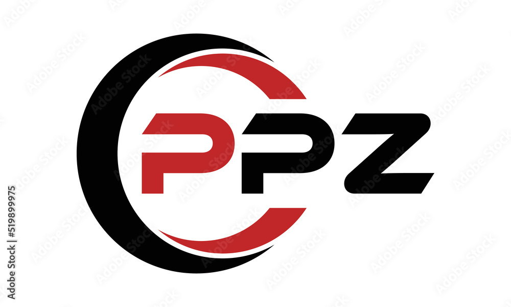 PPZ swoosh three letter logo design vector template | monogram logo ...
