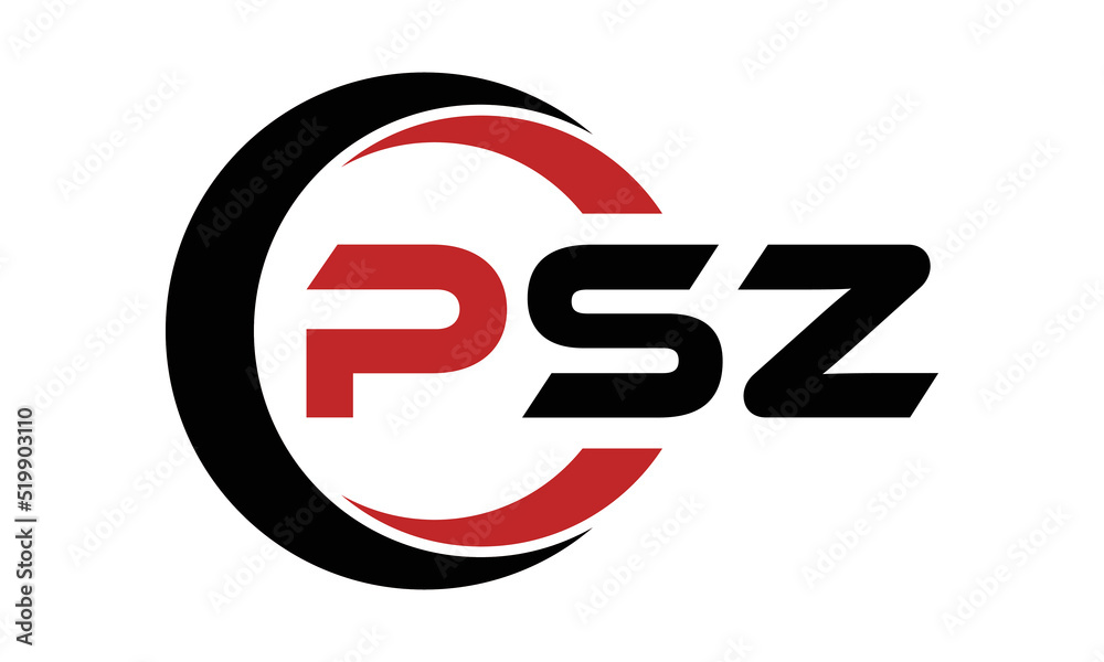 PSZ swoosh three letter logo design vector template | monogram logo ...