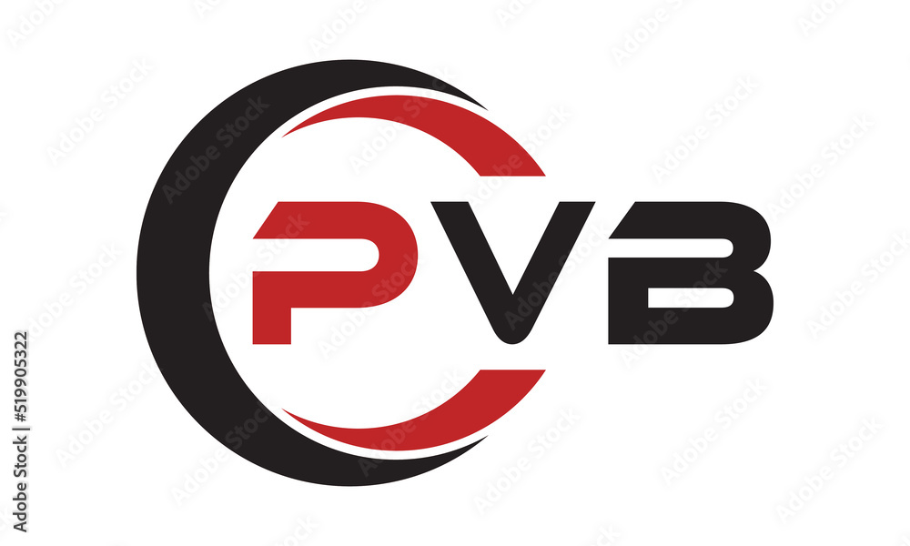 PVB swoosh three letter logo design vector template | monogram logo ...