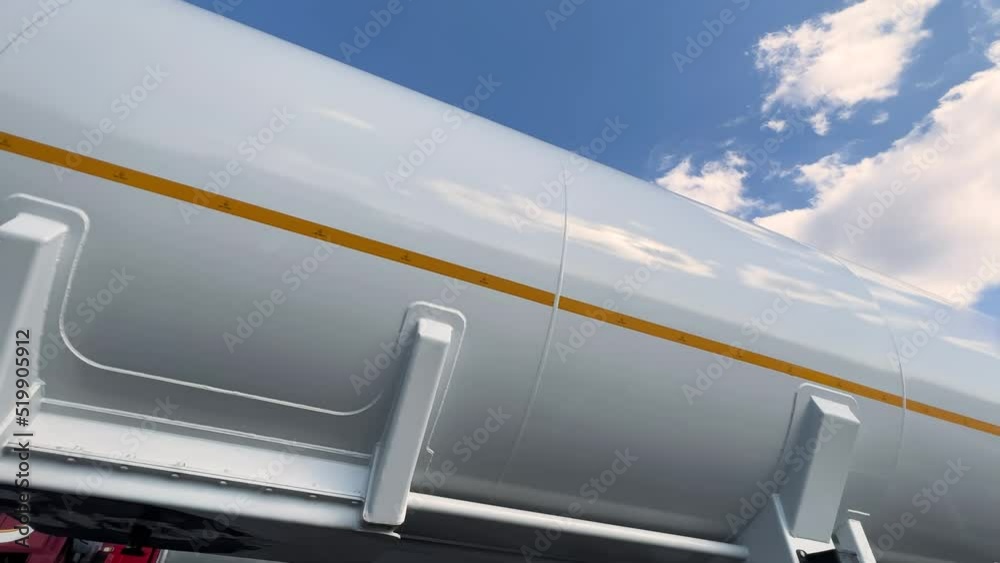 Empty fuel tank stands in the parking lot of the oil depot, waiting to ...
