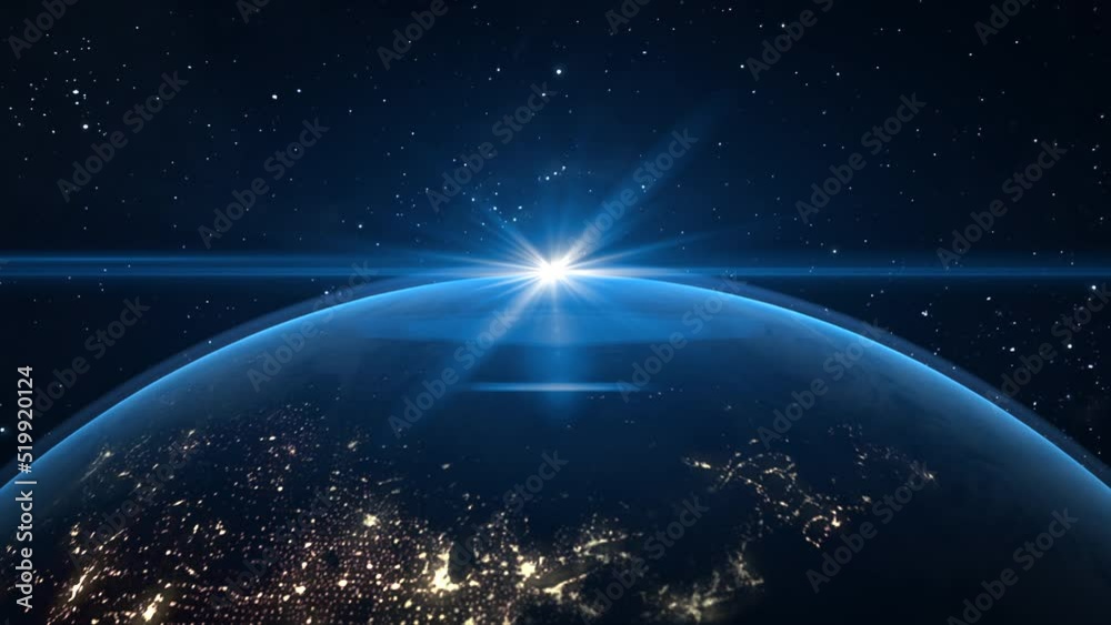 Beautiful 3d earth planet animation. Space Zoom spinning view, World ...