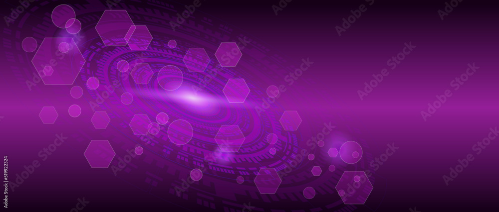 Abstract purple technology background with various technological ...
