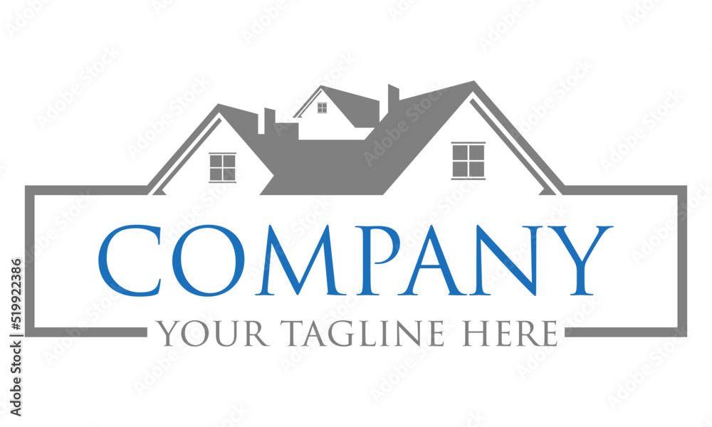 Grey Color Simple Modern House Logo Design Stock Vector | Adobe Stock