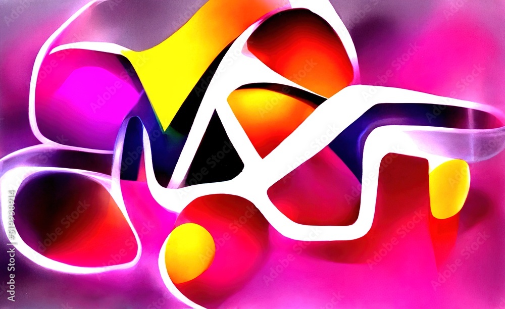 Abstract future, composition of geometric shapes with gradients and ...