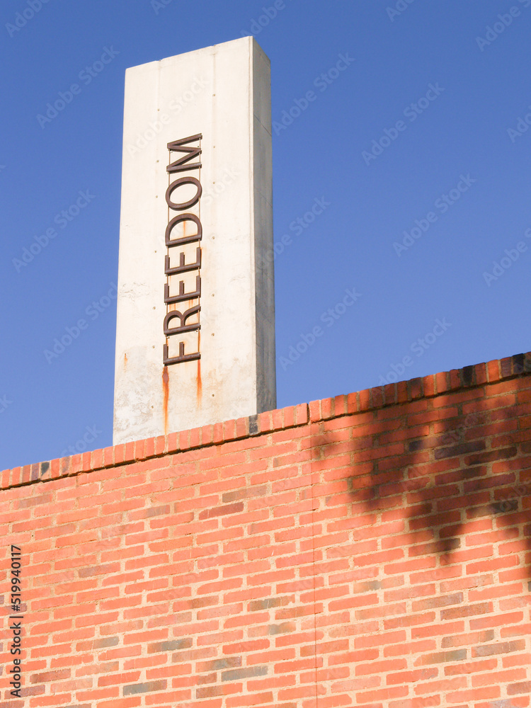 Word freedom vertically aligned on sign Stock Photo | Adobe Stock Word freedom vertically aligned on sign Stock Photo | Adobe Stock