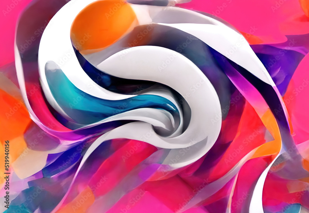 Abstract wavy design with smooth whorls, gradients and blur effects ...