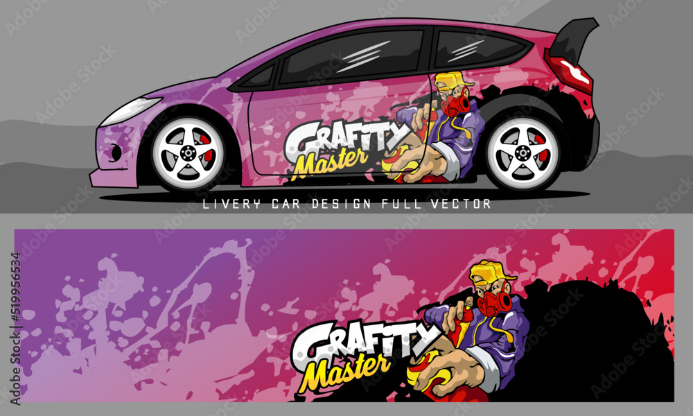 van livery graphic vector. abstract grunge background design for ...