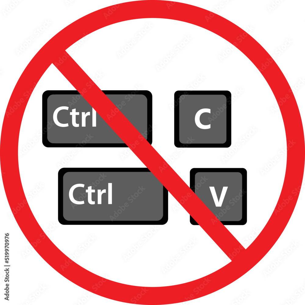 keyboard button "Ctrl" "C" "V" in the white cycle icon on white ...