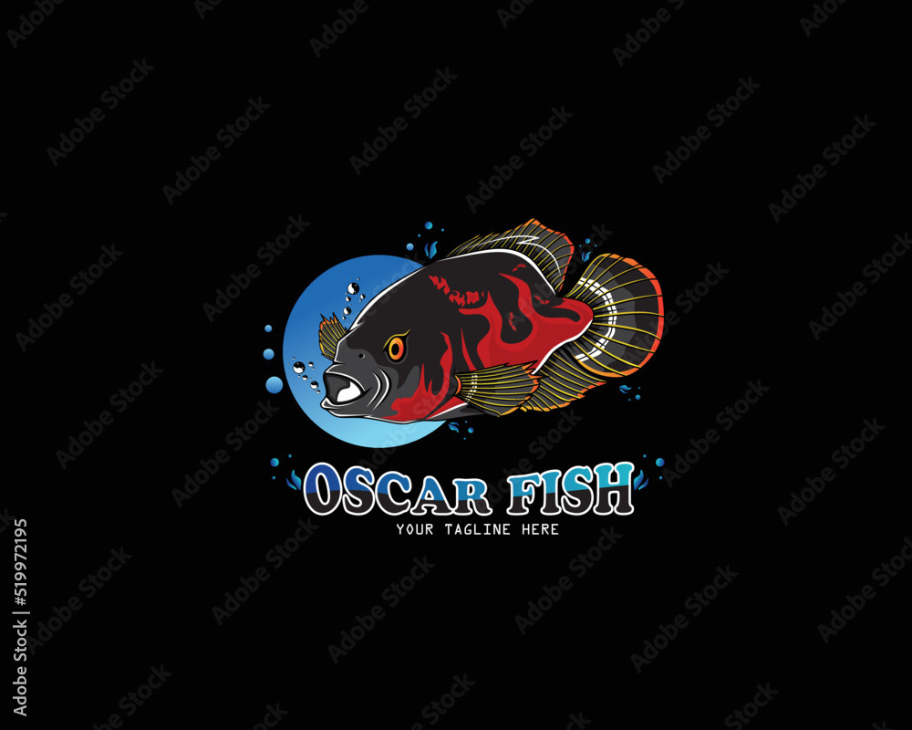 oscar fish logo fierce vector design Stock Vector | Adobe Stock
