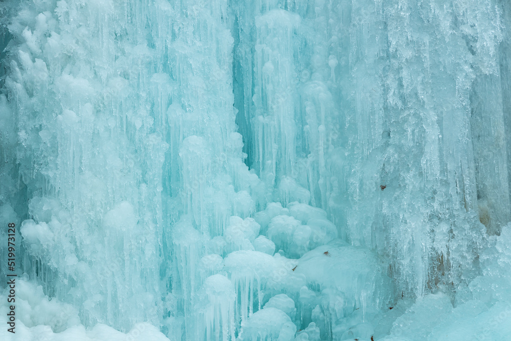 Winter Scenery: Images from inside the frozen waterfall. It forms a ...