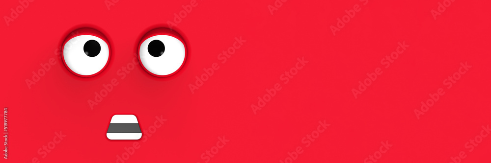 Red face of cute character. Cute face. stupid face. emotion surprise ...