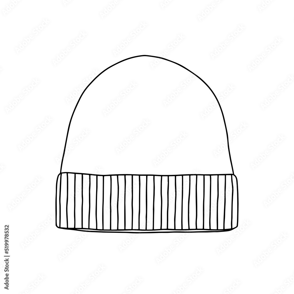 Outline Hat Template. Vector illustration. Copy space. Linear, vector ...