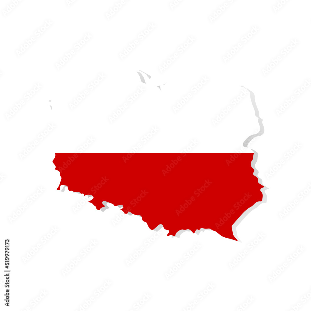 Vector Poland flag. Political map of Poland with flag map isolated on ...