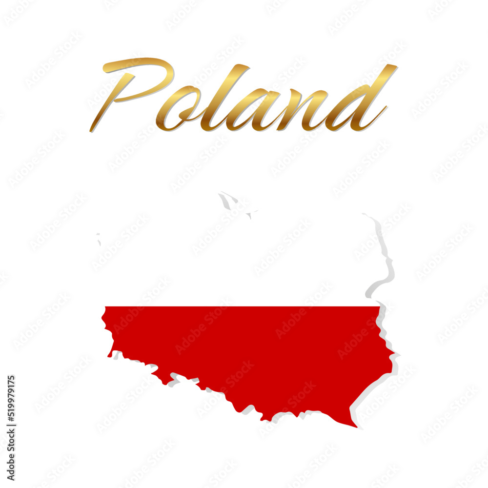 Vector Poland flag. Political map of Poland with flag map isolated on ...