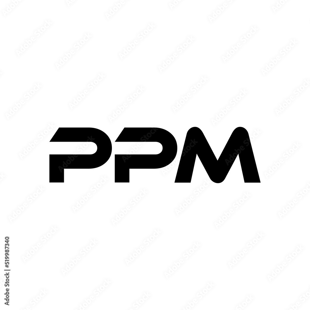 PPM letter logo design with white background in illustrator, vector ...