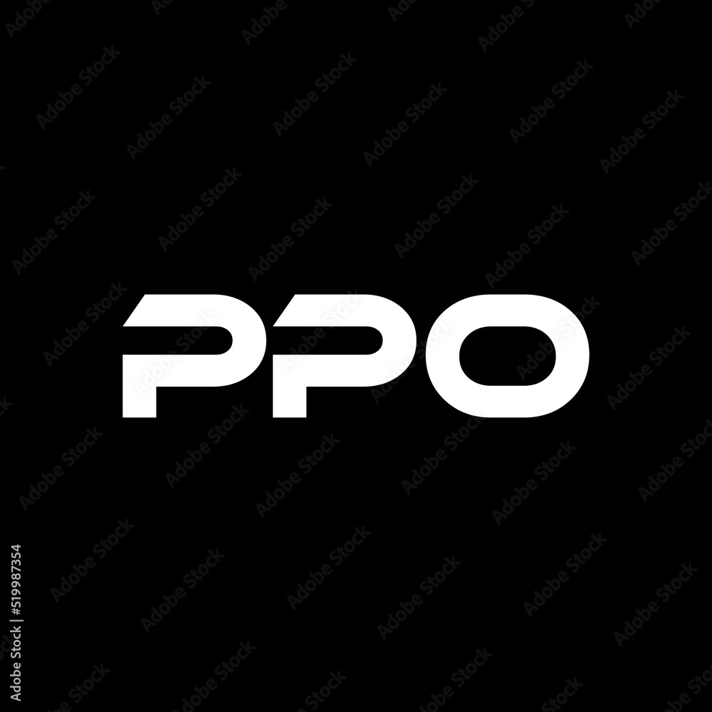 PPO letter logo design with black background in illustrator, vector ...