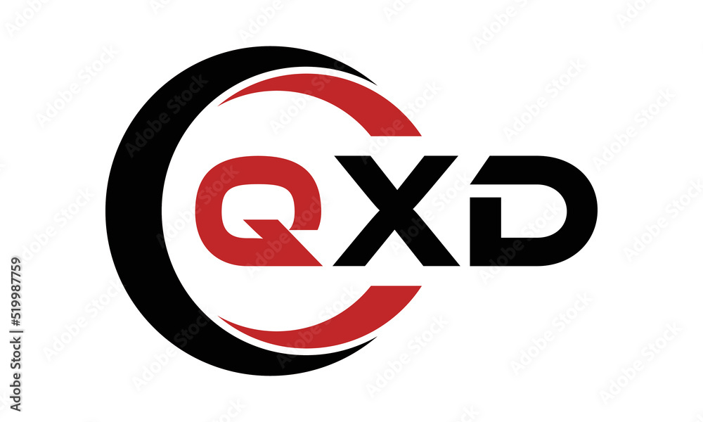 QXD swoosh three letter logo design vector template | monogram logo | abstract logo | wordmark ...