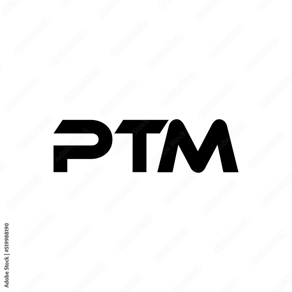 Vecteur Stock PTM letter logo design with white background in ...