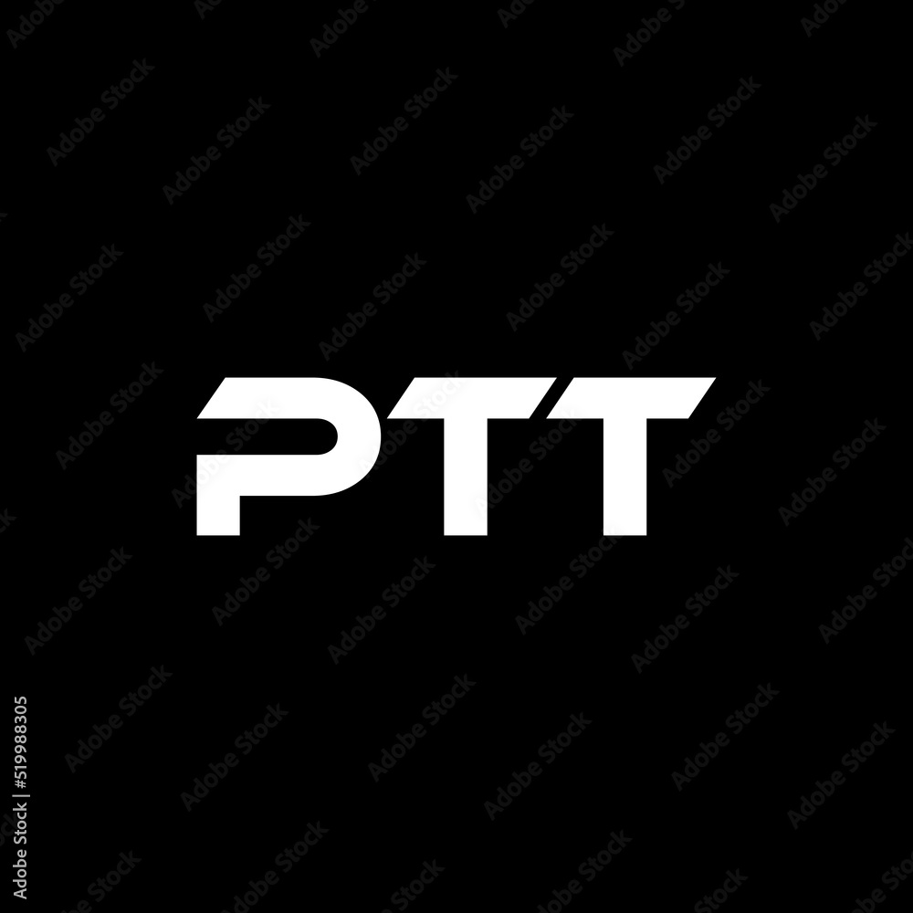 PTT letter logo design with black background in illustrator, vector ...