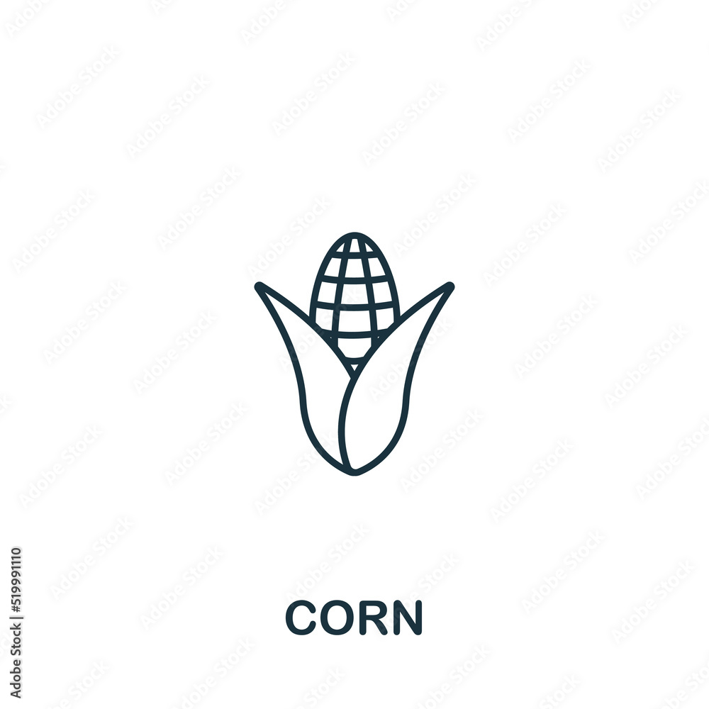 Corn icon. Monochrome simple Corn icon for templates, web design and ...
