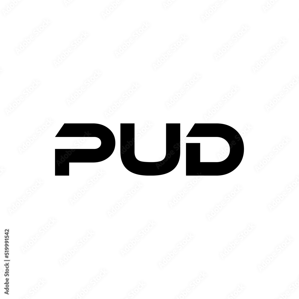 PUD letter logo design with white background in illustrator, vector ...