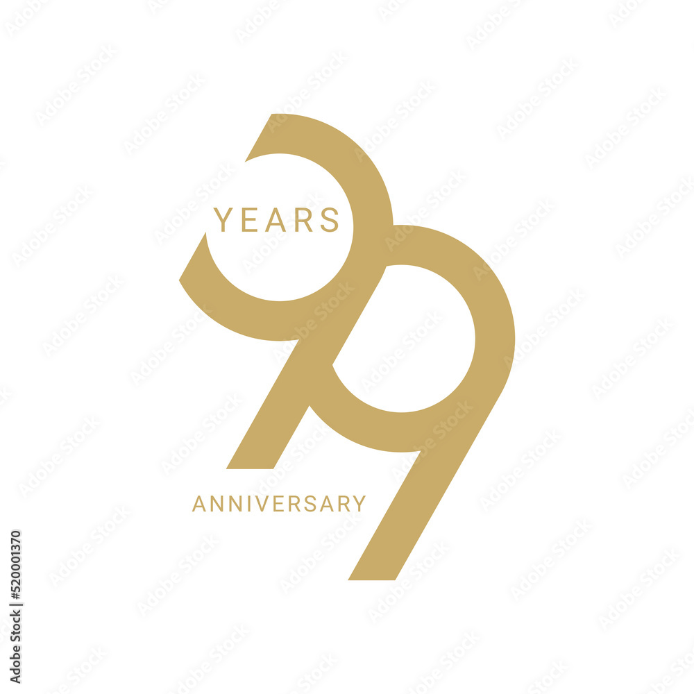 99 Year Anniversary Logo, Vector Template Design element for birthday ...