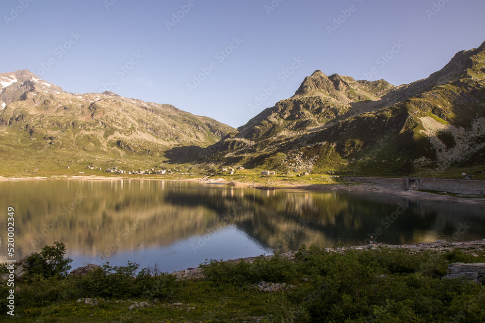 The beautiful scenery of Spugen Pass lake (Italy, Europe) - Lago di ...