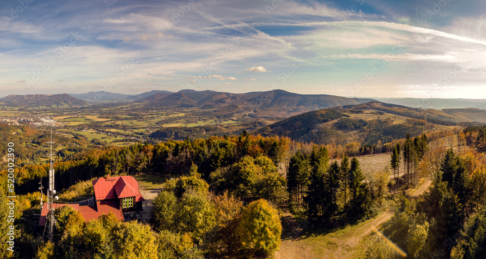 Beautiful panoramic view of Beskydy Mountains captured from Big ...