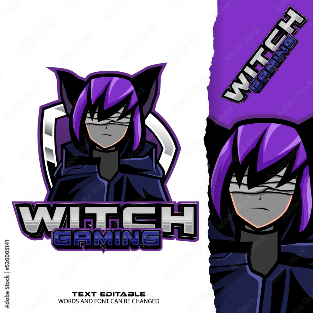 witch esport logo - premium vector Stock Vector | Adobe Stock