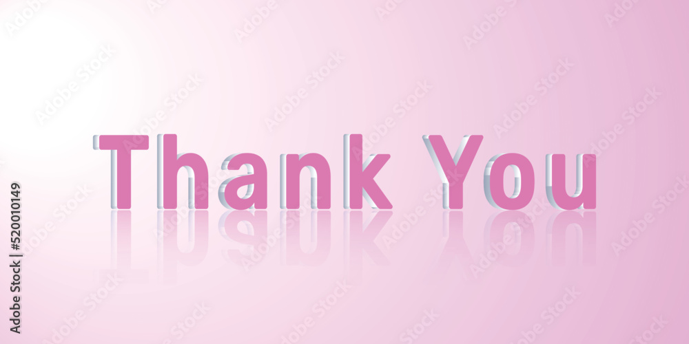 Thank You 3D Text In Pink Color Stock Vector | Adobe Stock